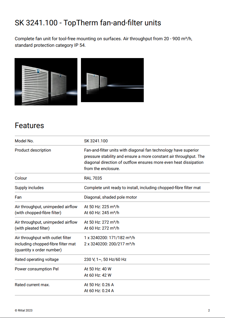 Quạt hút tủ điện SK 3241.100 ( 3241100)