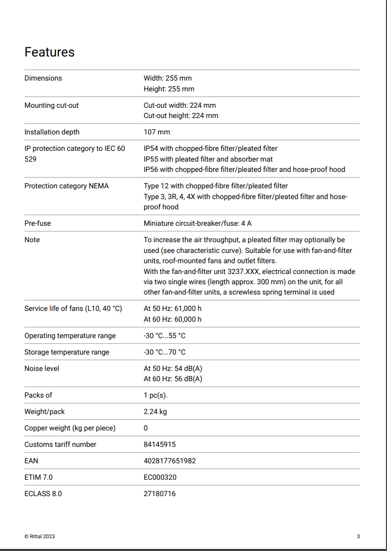 Quạt hút tủ điện SK 3241.100 ( 3241100)